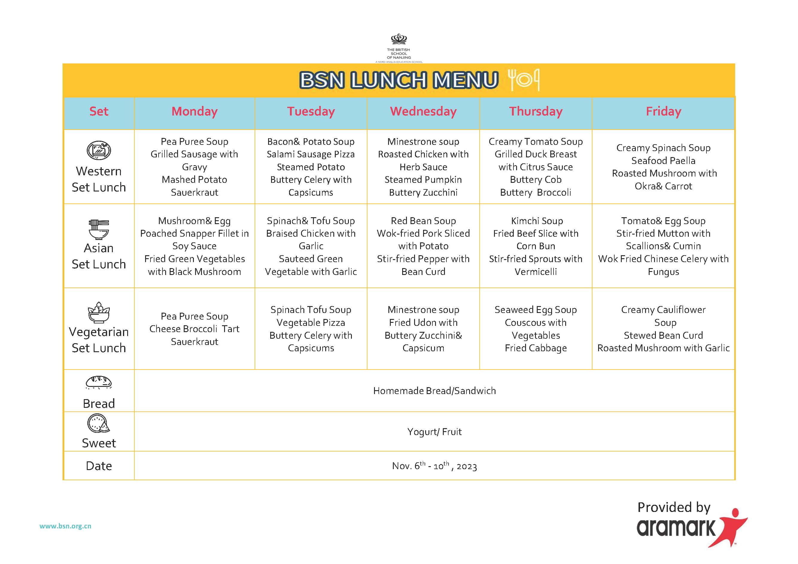 School Lunches | British School Nanjing